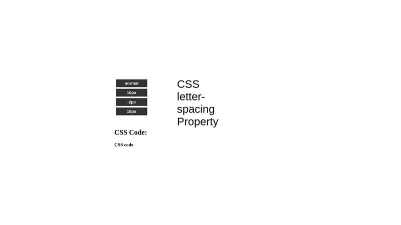 CSS letter-spacing Property