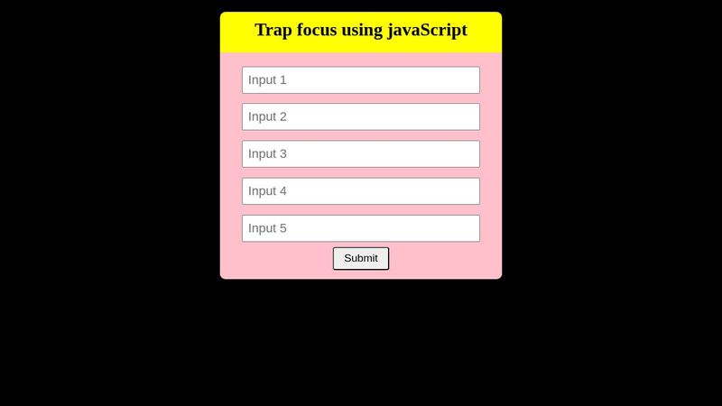 Trap focus using javaScript