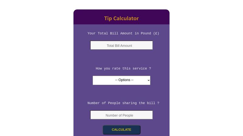 Javascript Project - Tip Calculator