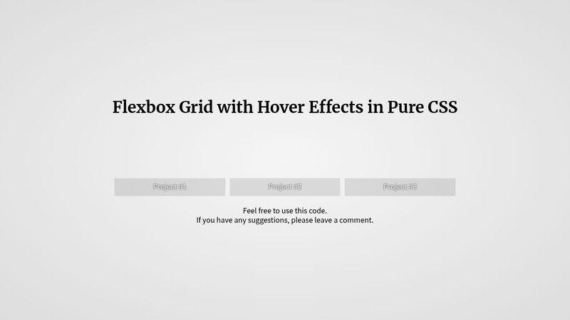 Flexbox Grid with Hover Effects in Pure CSS