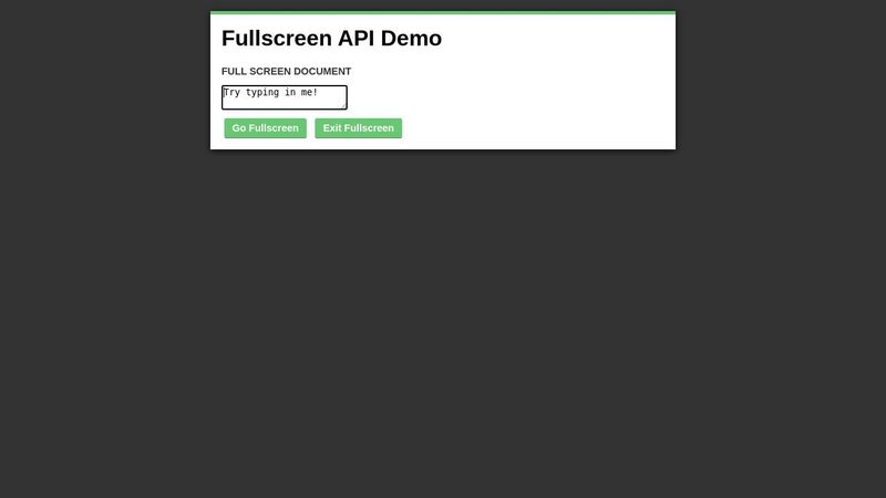 Fullscreen API Demo