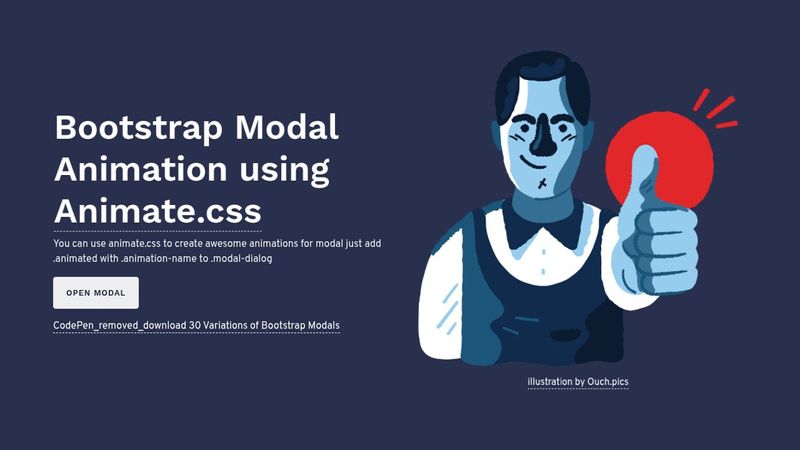 Bootstrap Modal Popup Animation with Animate.css and Lunar