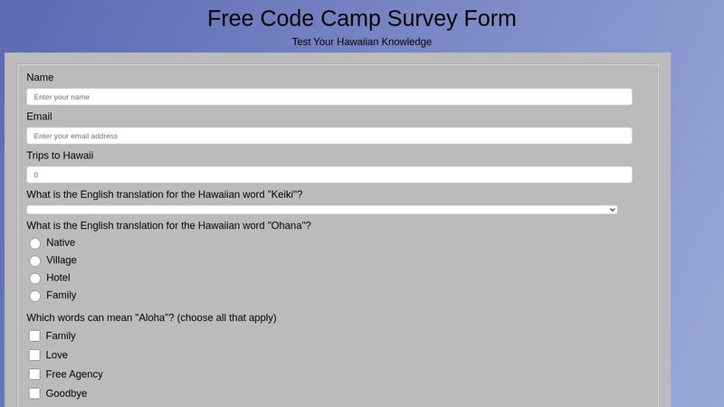 FreeCodeCamp Form