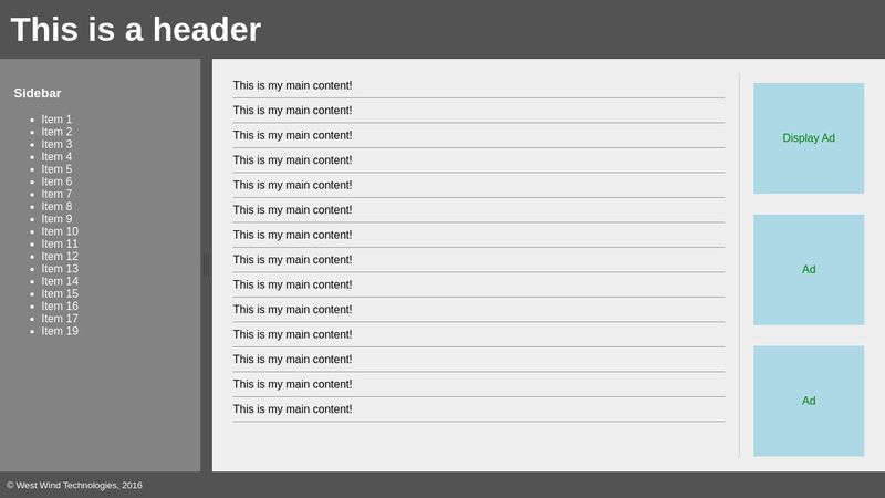 jquery-resizable with header+footer