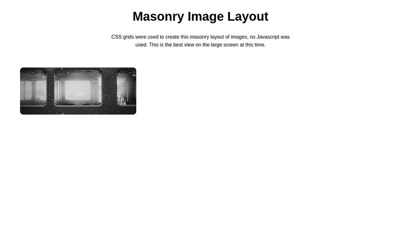 Masonry Layout with CSS Grids