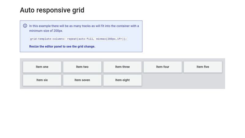Learn CSS - Auto responsive grid