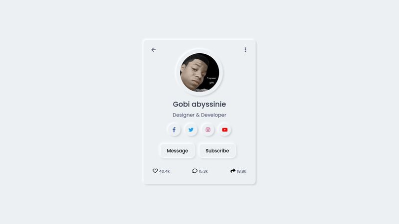 Neumorphism Profile Card UI Design