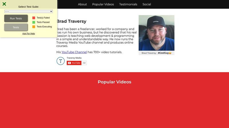 Tribute Page for Brad Traversy