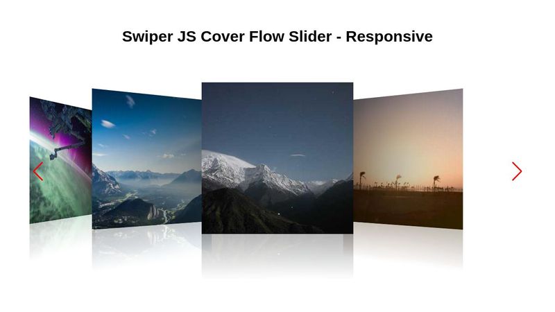 Cover Flow Effect Slider - Reflections on Images