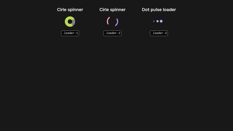 Loader Snippets - Pure CSS