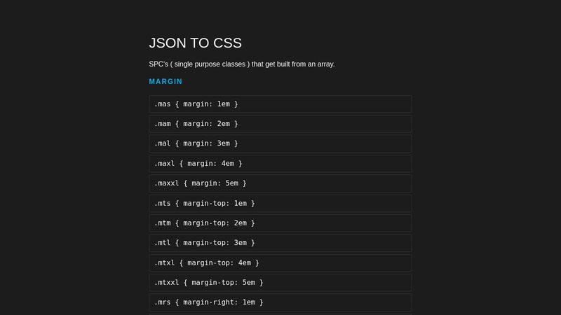 JSON to CSS