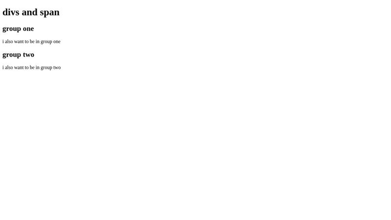 divs and span