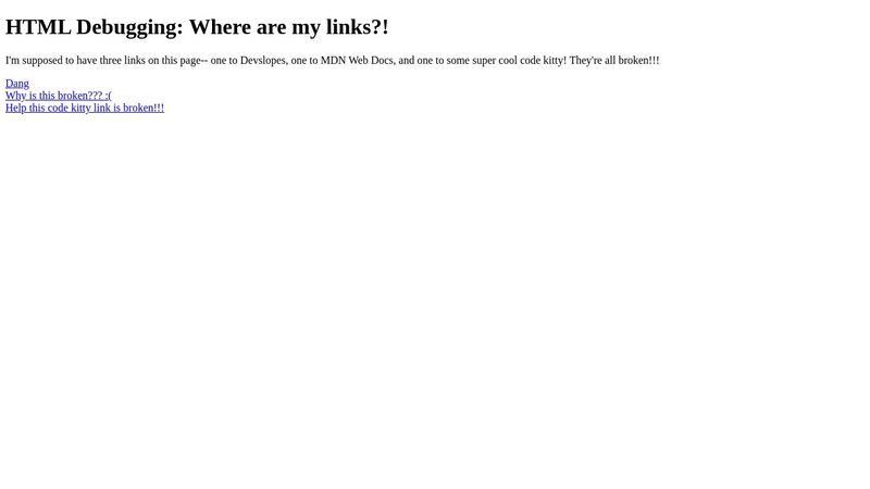 Debugging HTML Exercise 2