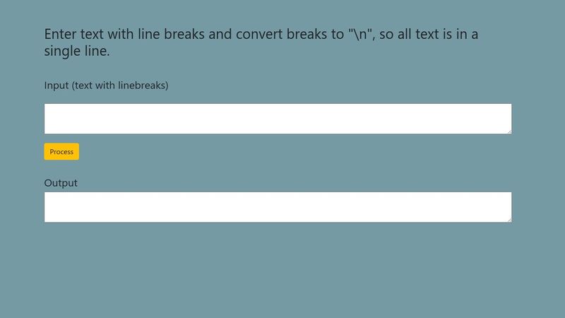 Replace line breaks with \n