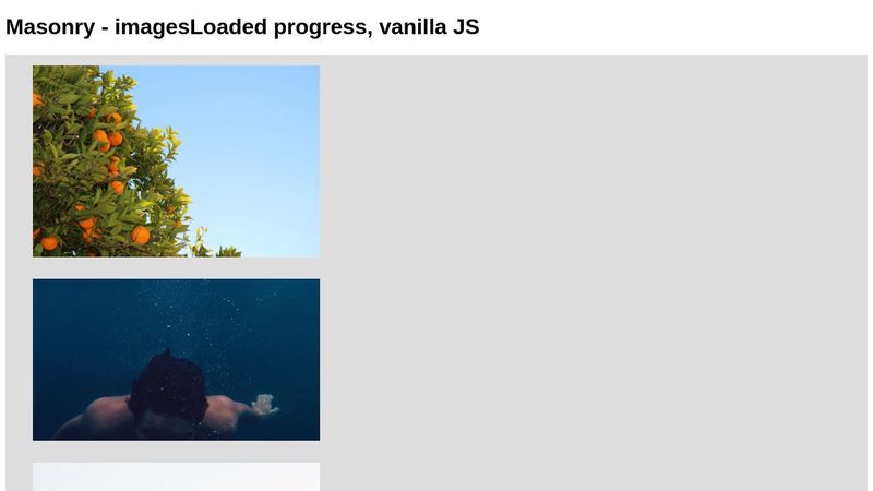 Masonry - imagesLoaded progress, vanilla JS
