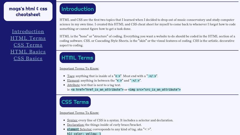 mags's hmtl & css cheatsheet