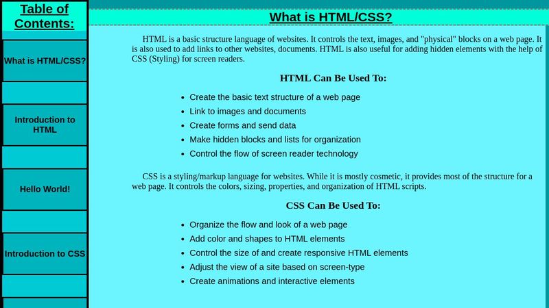 HTML/CSS Technical Documentation