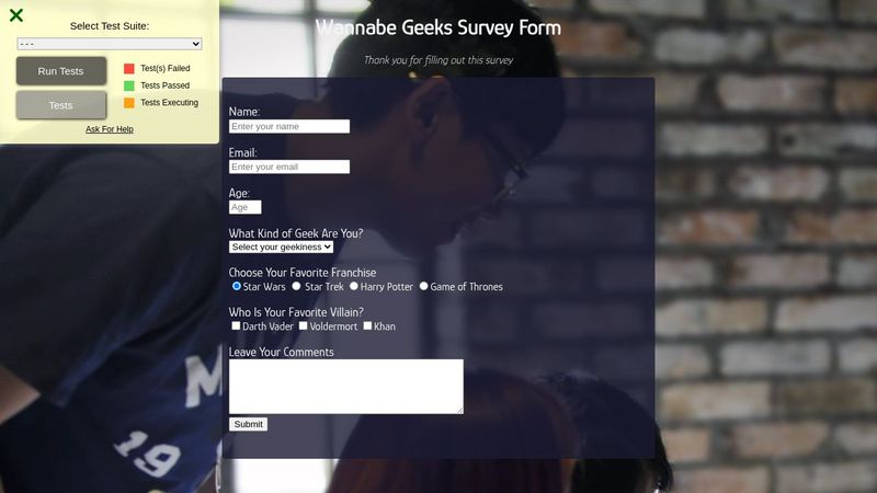 FreeCodeCamp Test: Build a Survey Form (HTML - CSS)