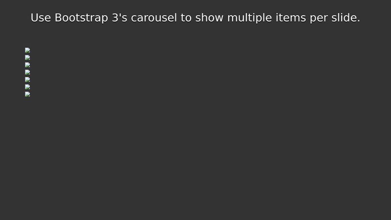 multiple items per slide in bootstrap carousel