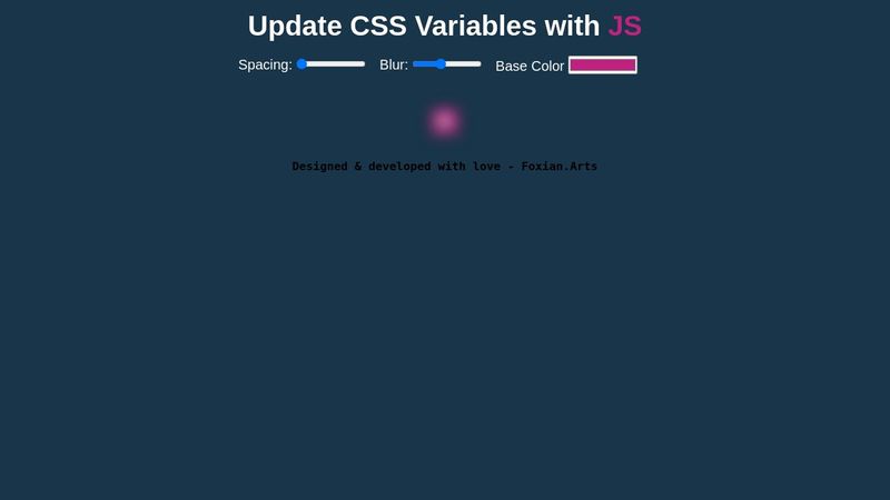 CSS Variable customisation using Vanilla JS