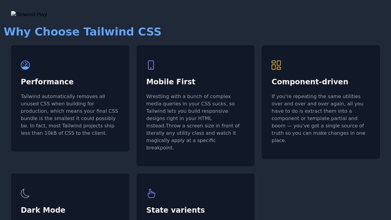 Tailwind section component