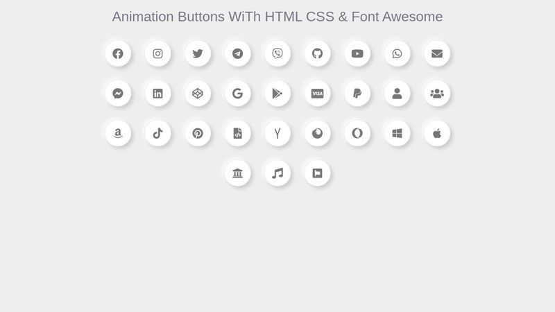 Animation Buttons WiTh HTML CSS & Font Awesome