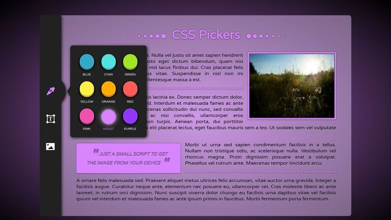 Pickers - CSS