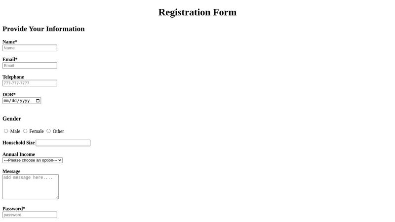 Registration Form