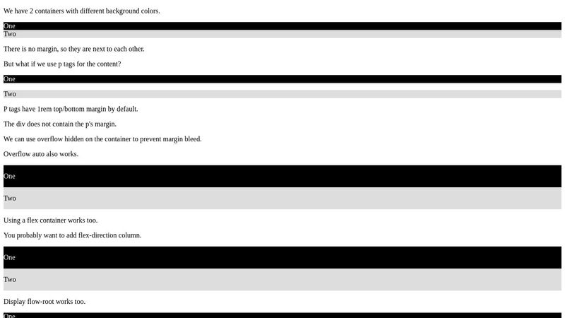 Block formatting context and margin bleed