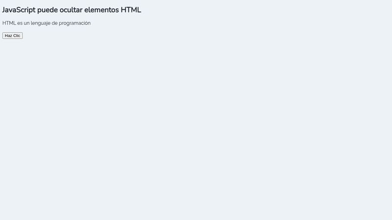 JavaScript Can Hide HTML Elements