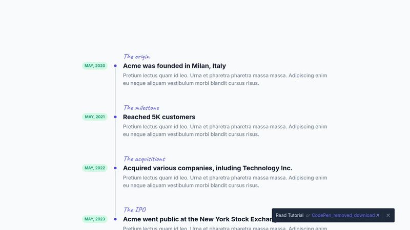 Tailwind CSS Vertical Timelines Examples