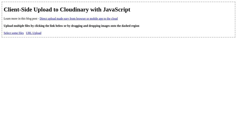 HTML5 upload (fetch) to Cloudinary