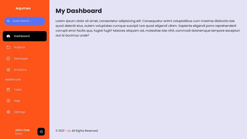 Dashboard Sidebar Menu