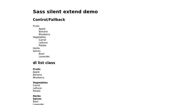 Sass silent extend demo