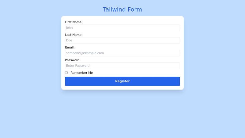 Tailwind Form