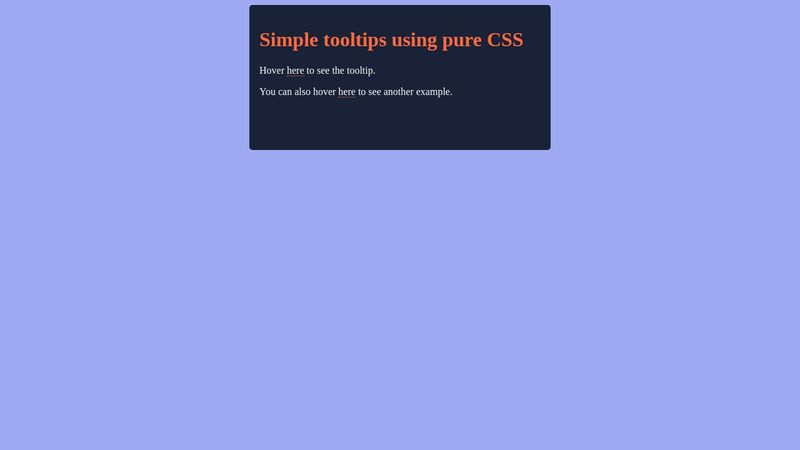 Simple tooltip with pure CSS