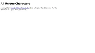 Unique Chars Function