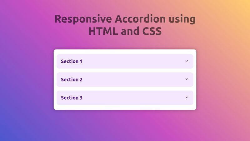 Create beautiful accordion using HTML, CSS, and JavaScript