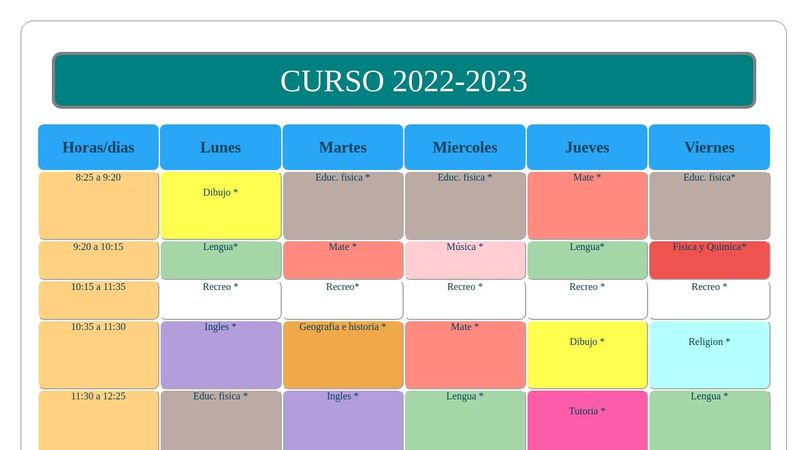 horario 2022-2023
