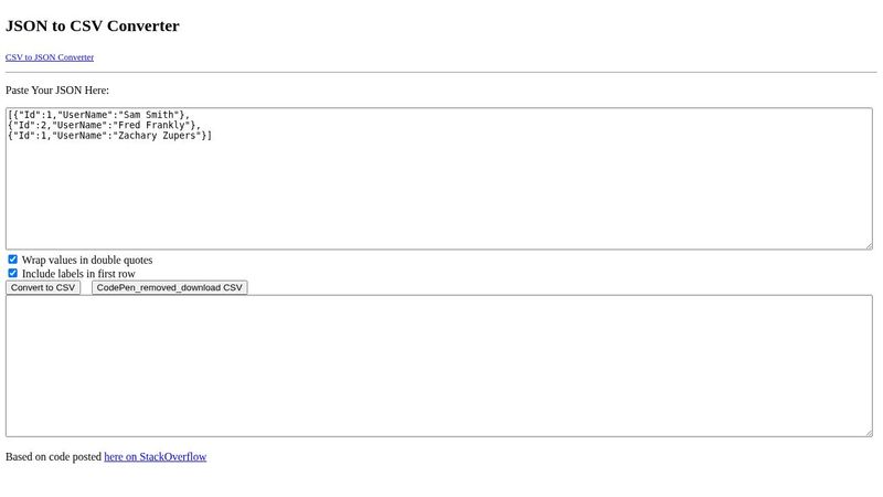 JSON to CSV Converter