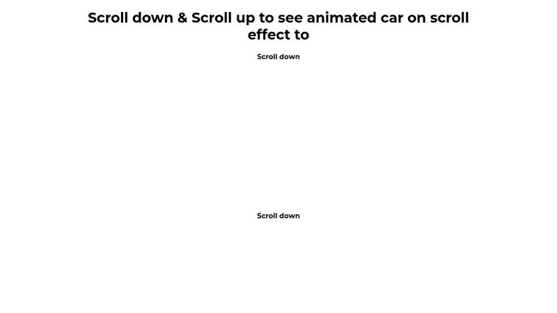 Running Car animation with HTML, CSS, JS | Scroll Up & Scroll Down to see animated car