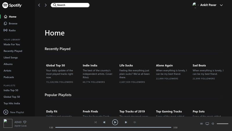 spotify-homepage-design