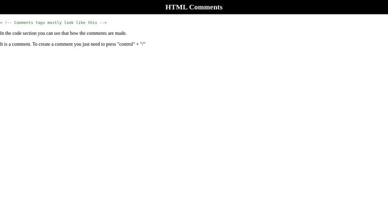 HTML Comments