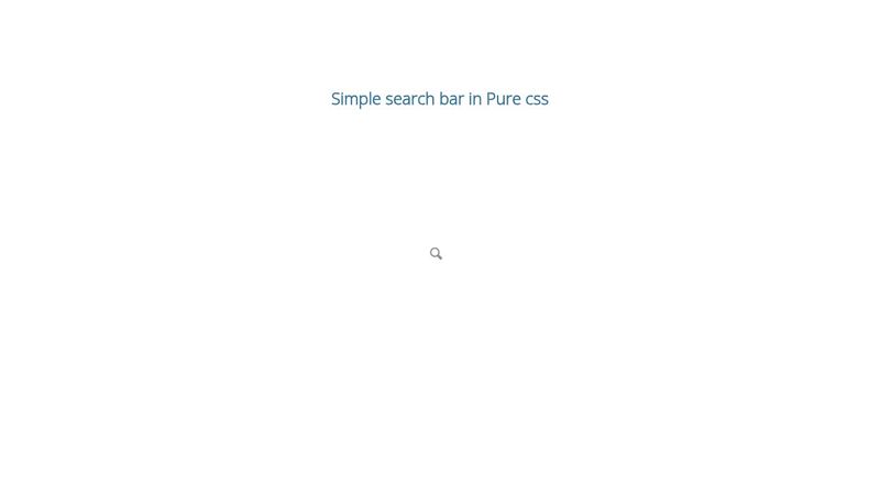 Pure CSS Animated search bar