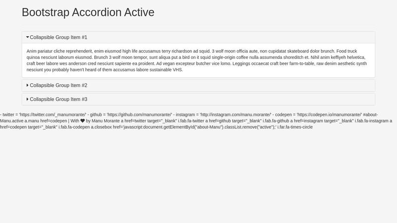 Bootstrap Accordion Active