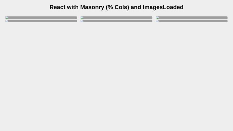 React with Masonry (% Cols) and ImagesLoaded