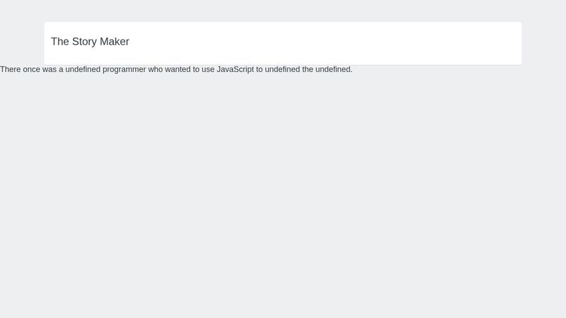 JavaScript Simple Mad Libs