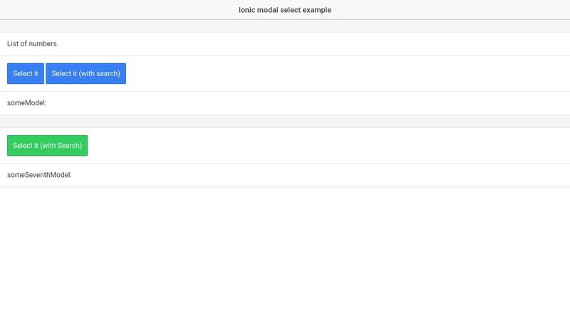 Ionic modal select demo