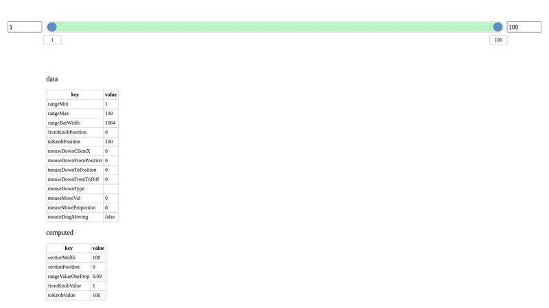 Vue range selector sample