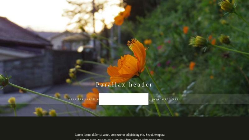 Pure css Parallax header